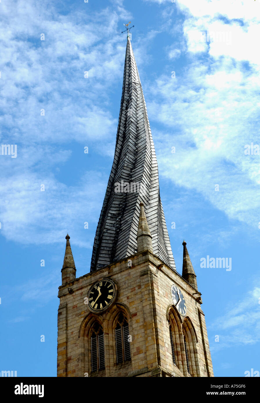 The Twisted Spire at Chesterfield Derbyshire U k Stock Photo - Alamy