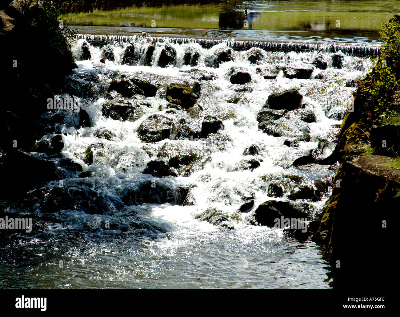 Waterfall in Pavilion Gardens Buxton Derbyshire U K Stock Photo - Alamy