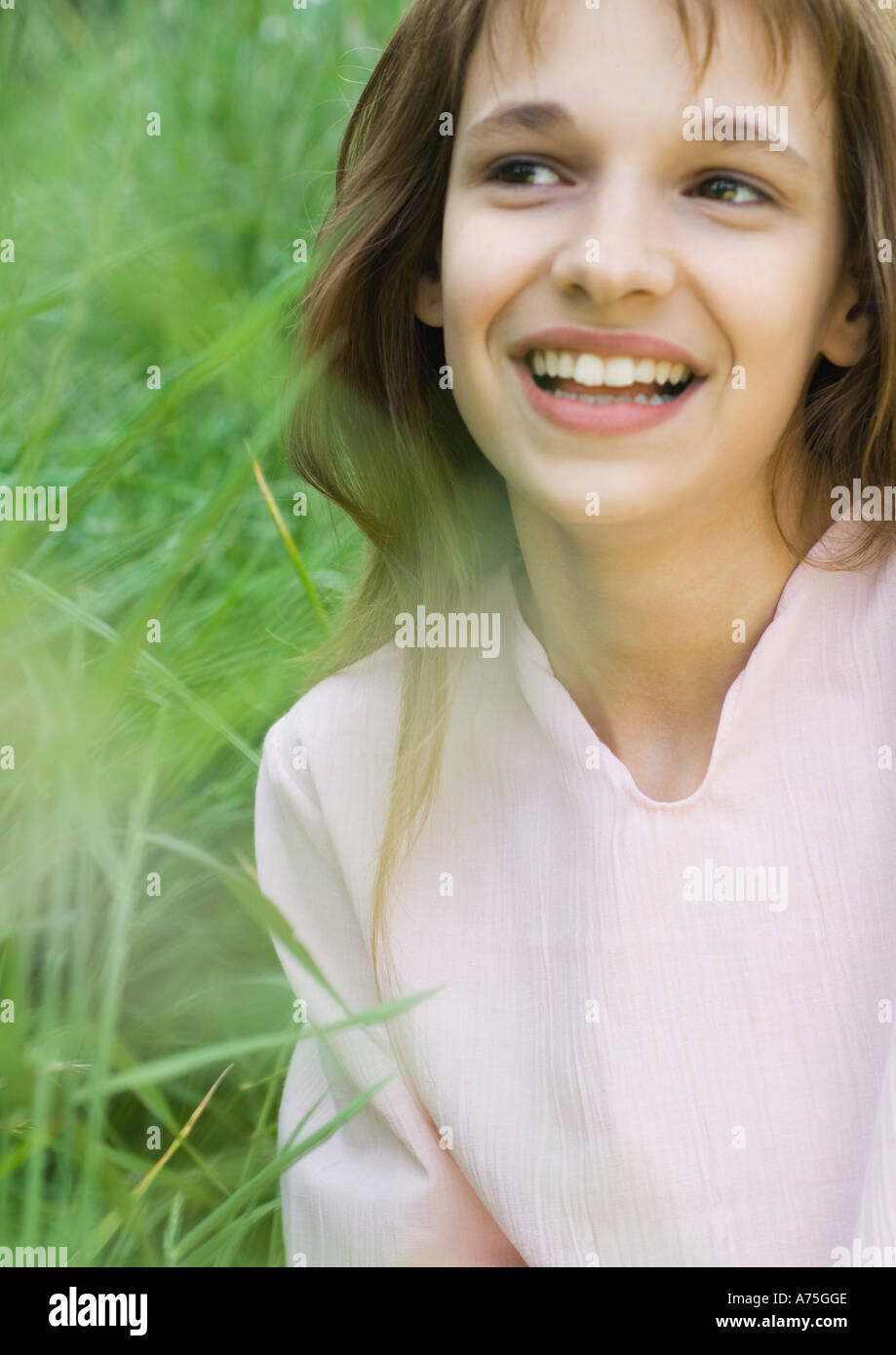 Girl smiling, portrait Stock Photo - Alamy