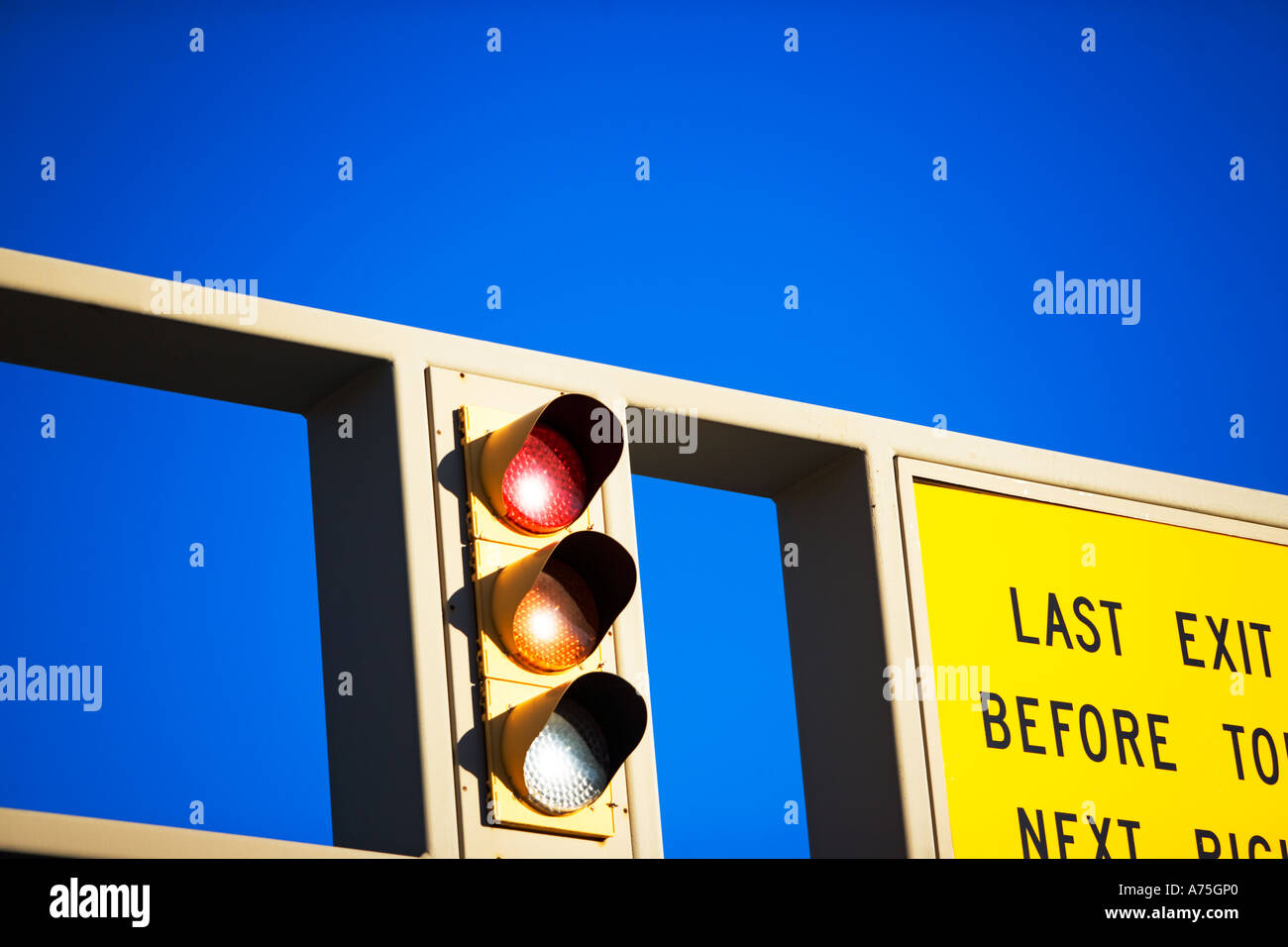 Last signs before exit hi-res stock photography and images - Alamy