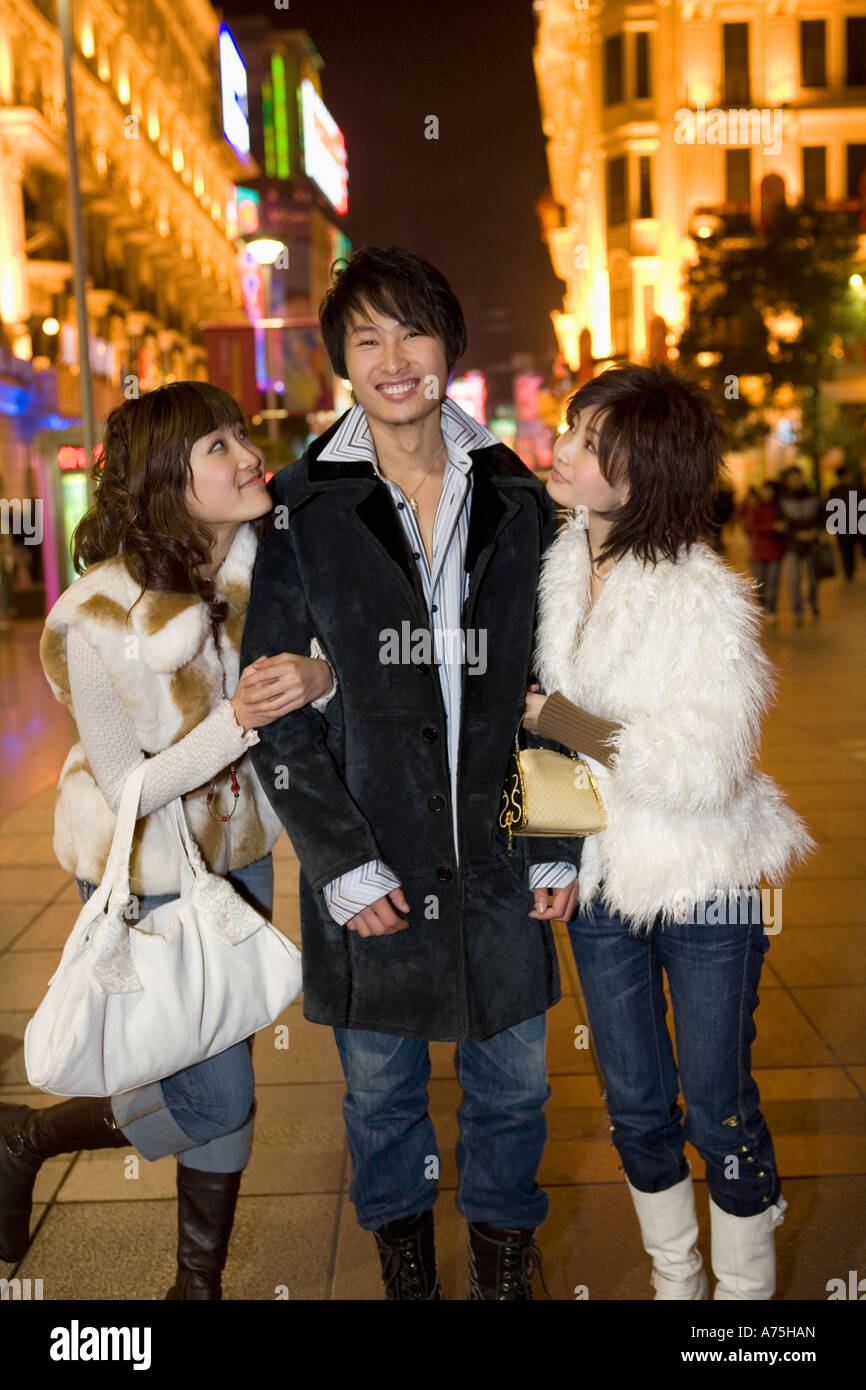 Women pleading with man Stock Photo - Alamy