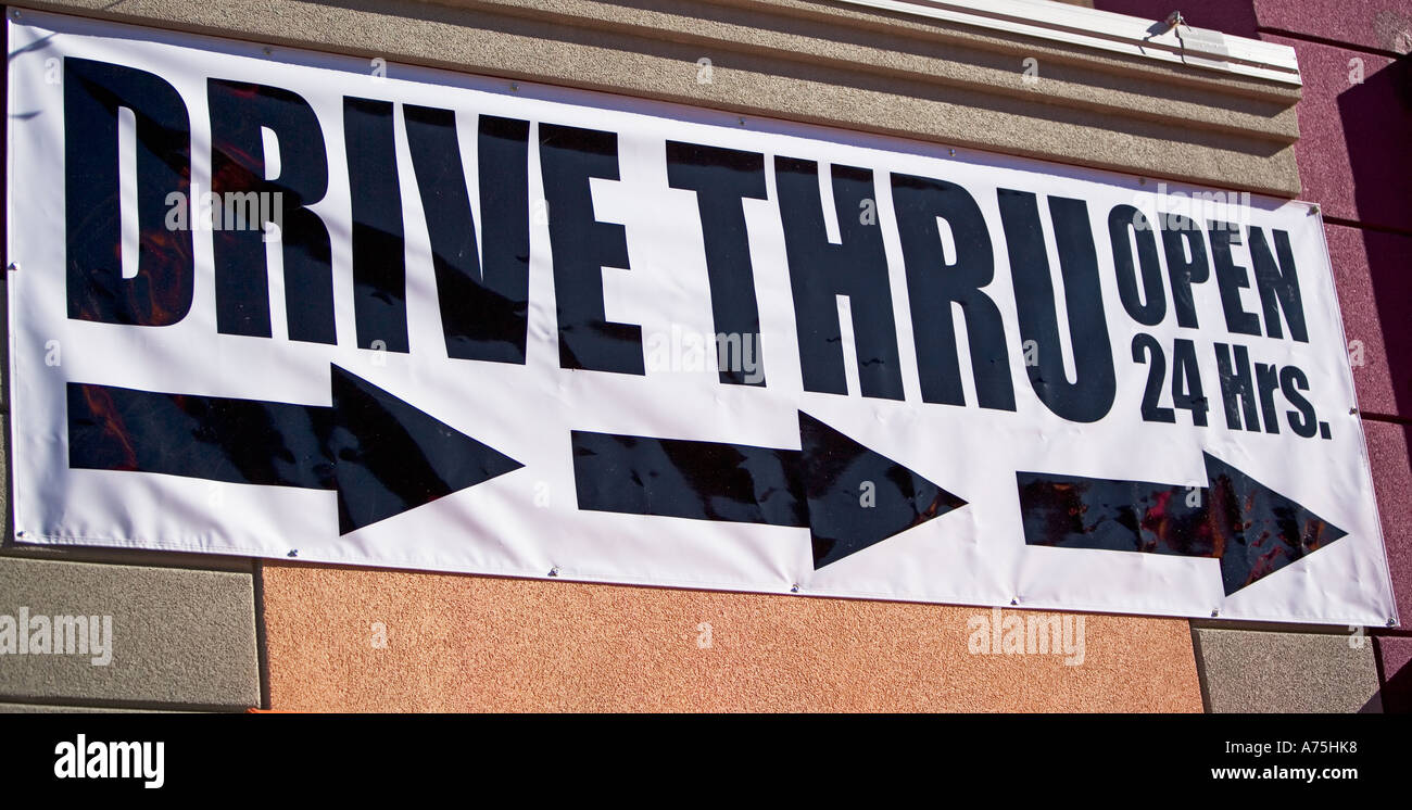 DRIVE THRU SIGN Stock Photo - Alamy