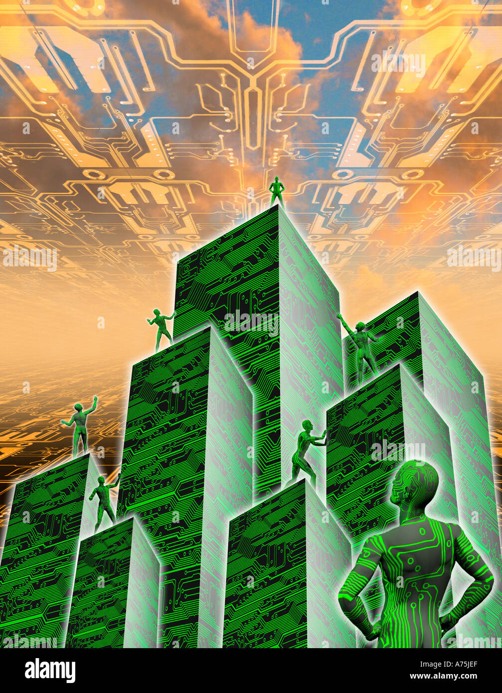 Towers of Technology Stock Photo - Alamy