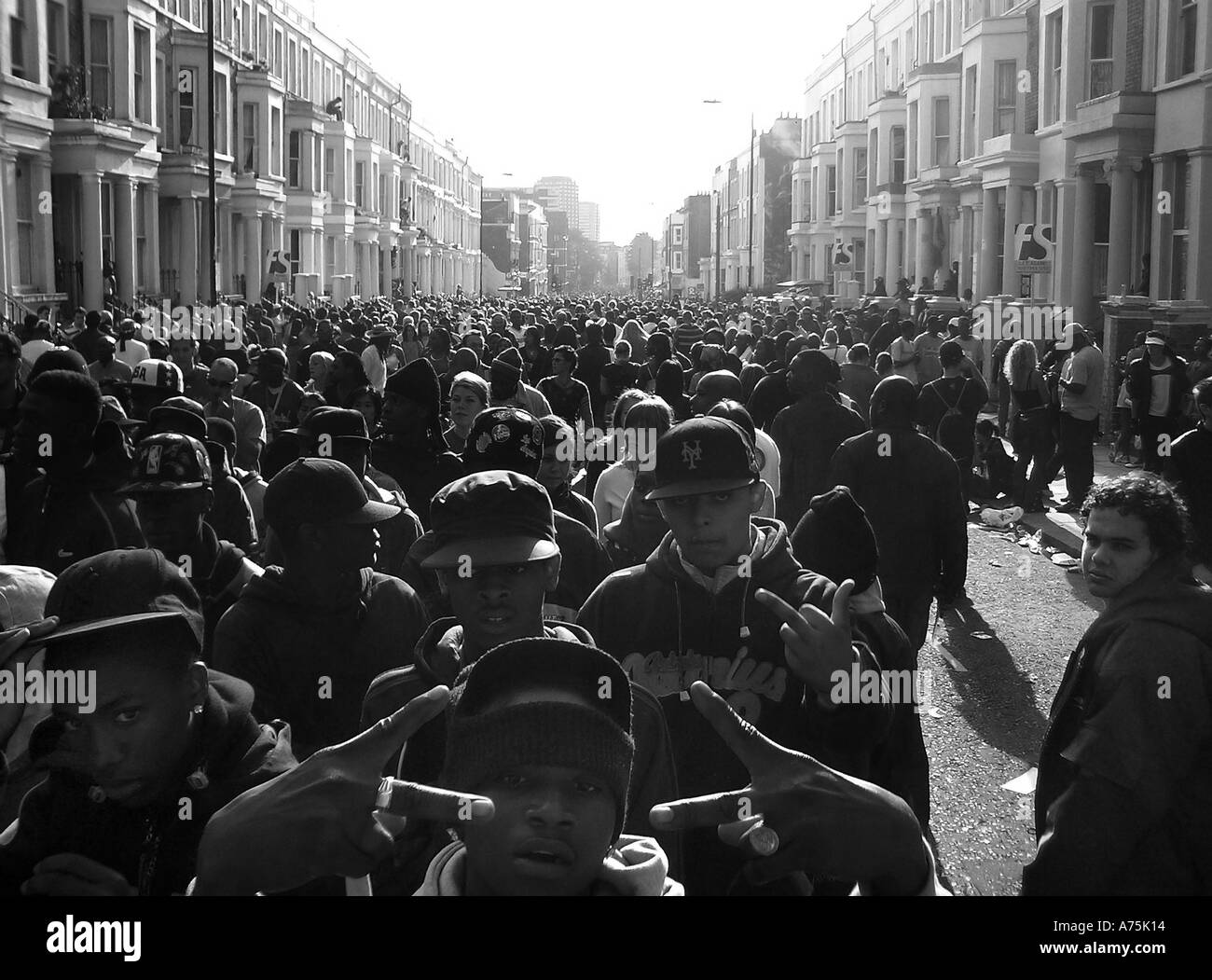 Notting hill carnival london street Black and White Stock Photos ...