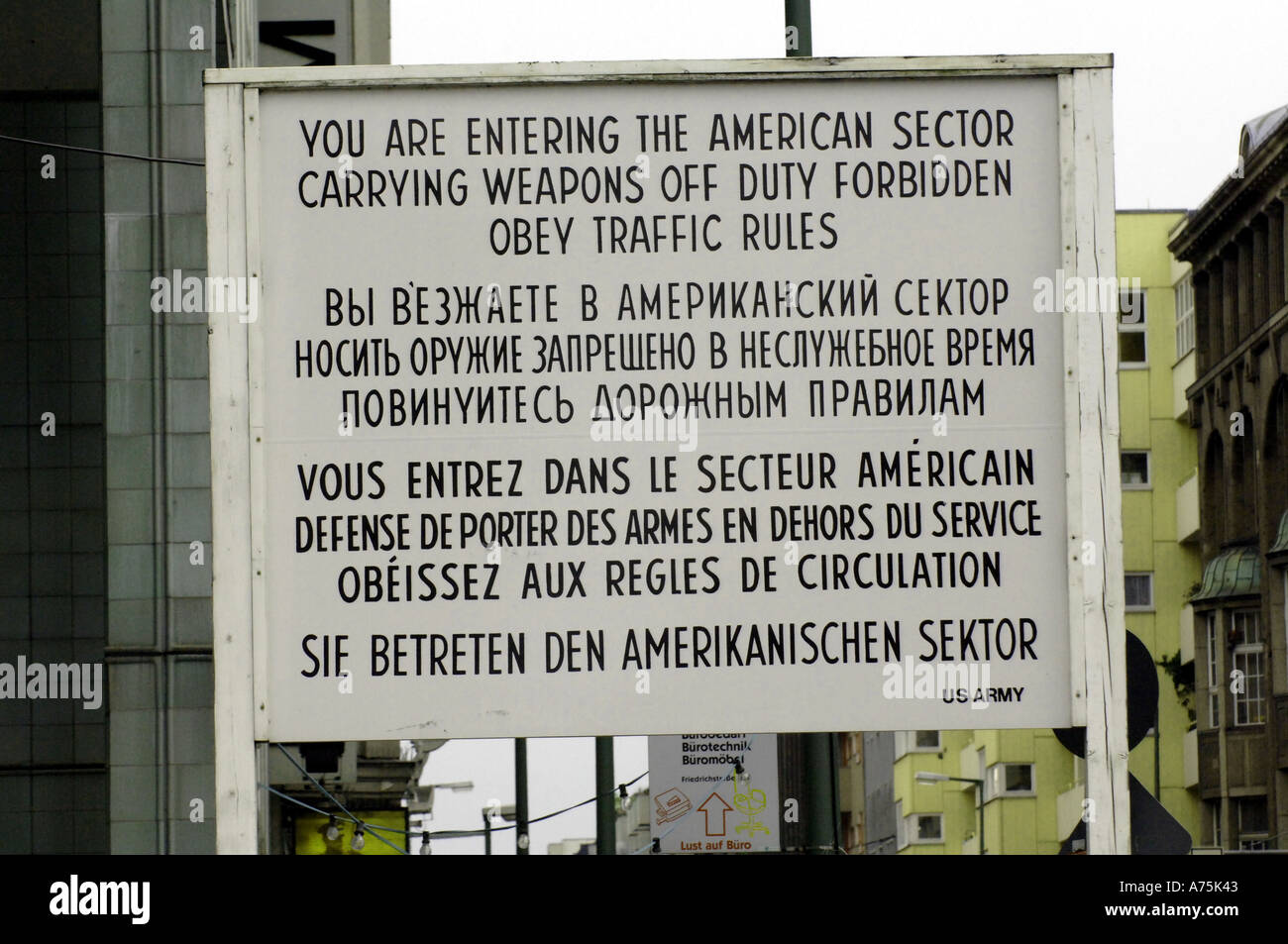 US Army Checkpoint Charlie Stock Photo - Alamy