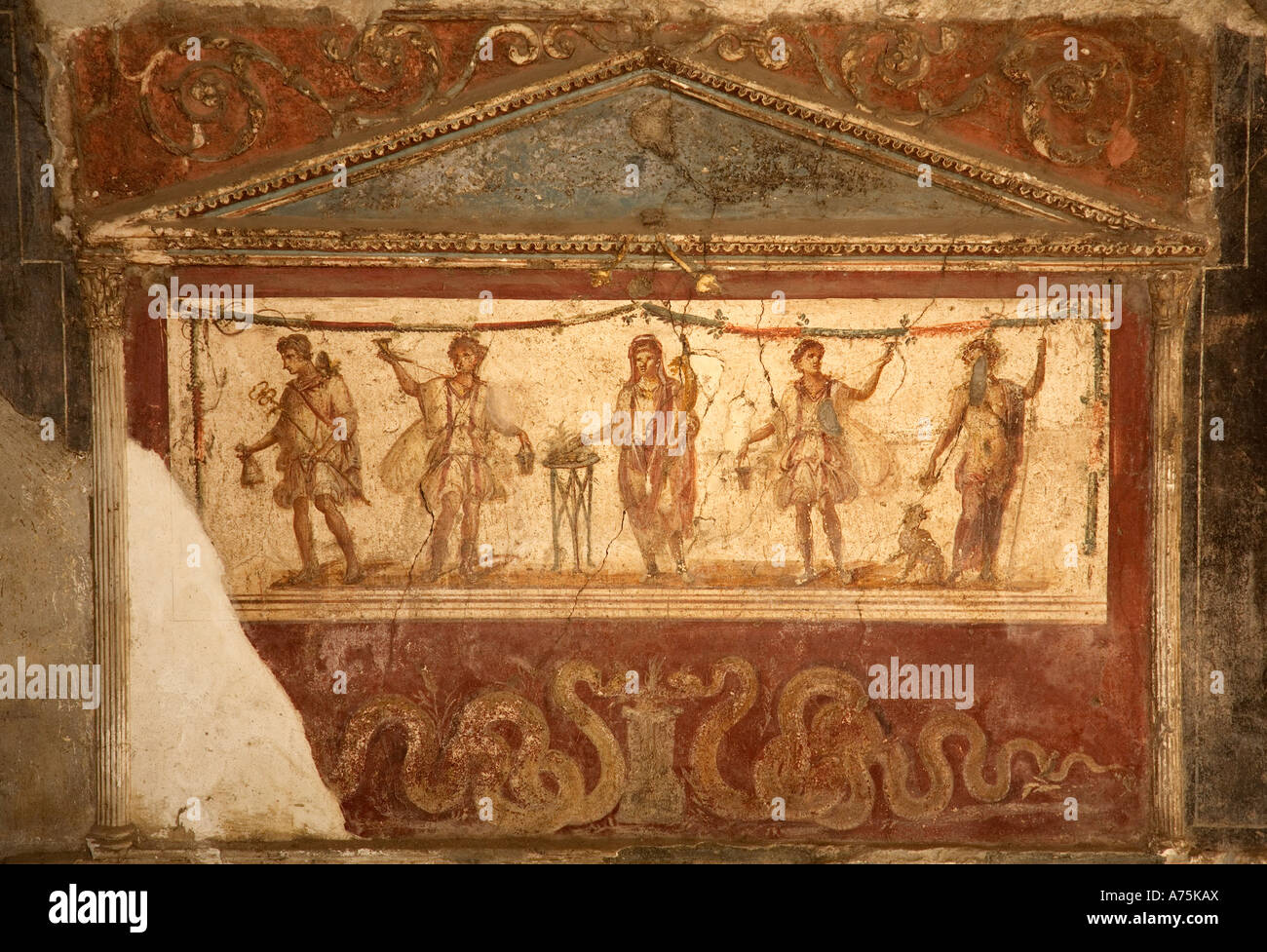 Pompeii, Campania, Italy; Roman fresco Stock Photo - Alamy