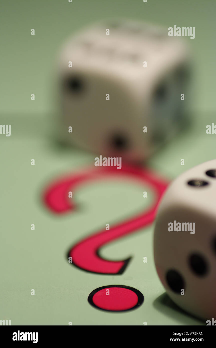 dice and question mark chance Stock Photo - Alamy
