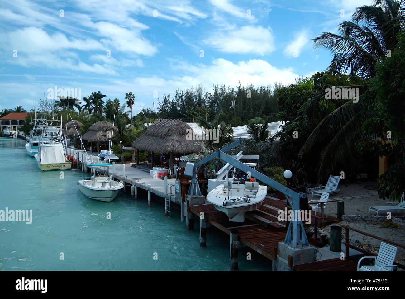 Typical houses along channel in Florida Stock Photo - Alamy