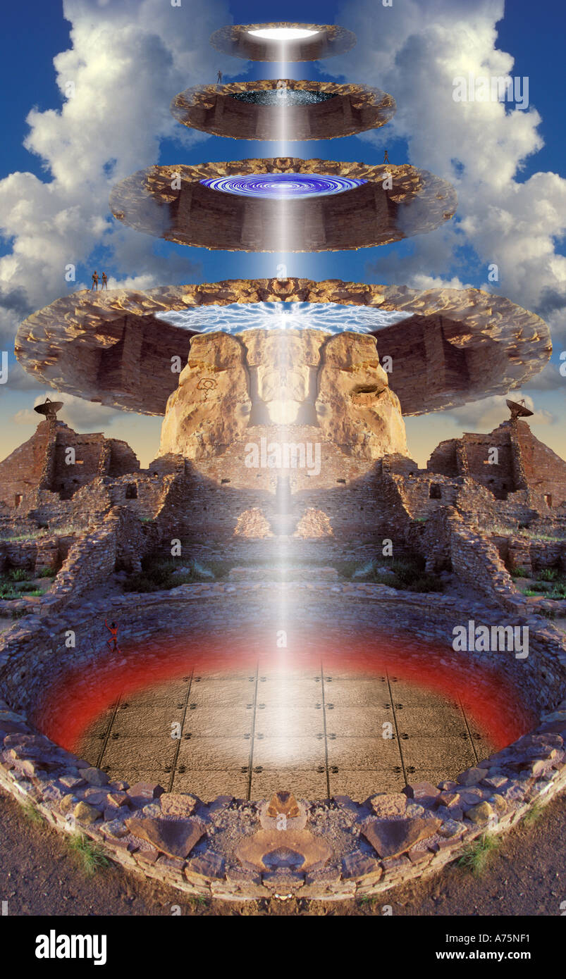 Surrealistic digital illustration based on Anasazi Indian ruins found ...