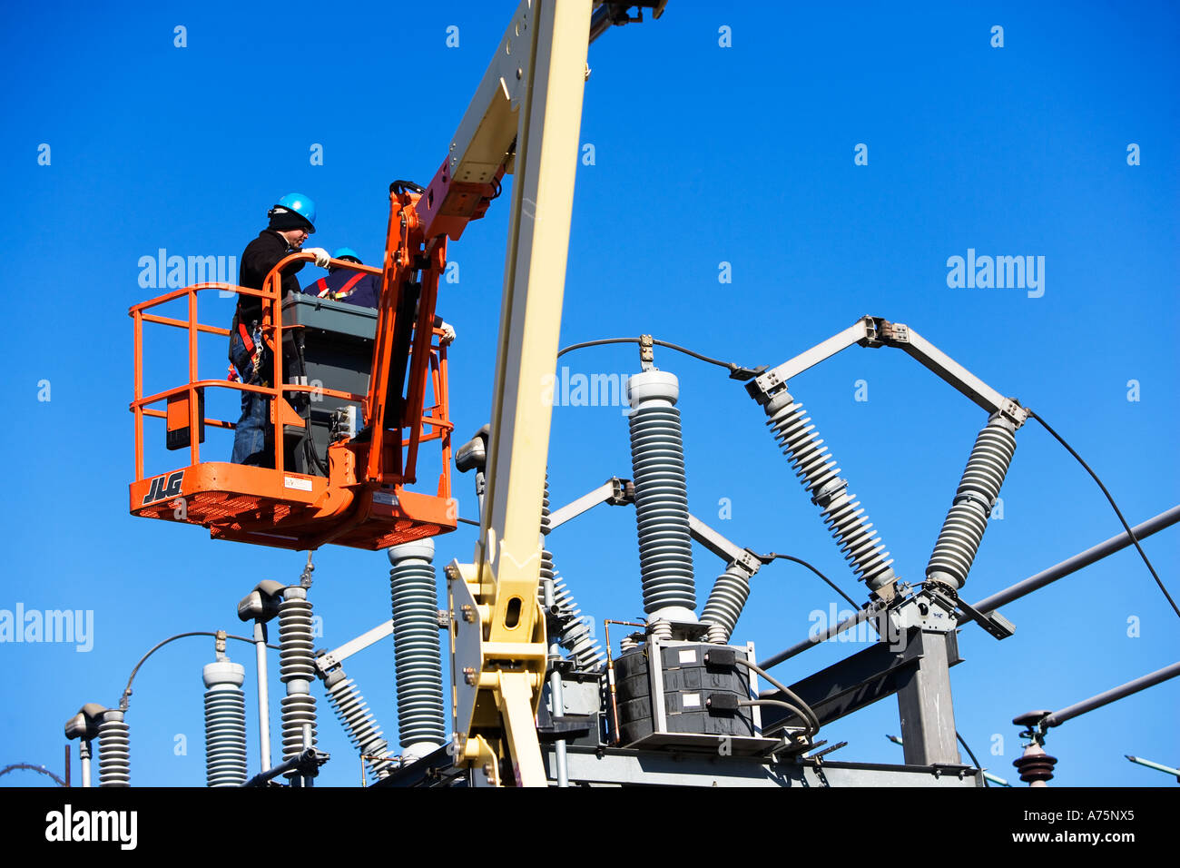 POWER LINES REPAIR Stock Photo - Alamy