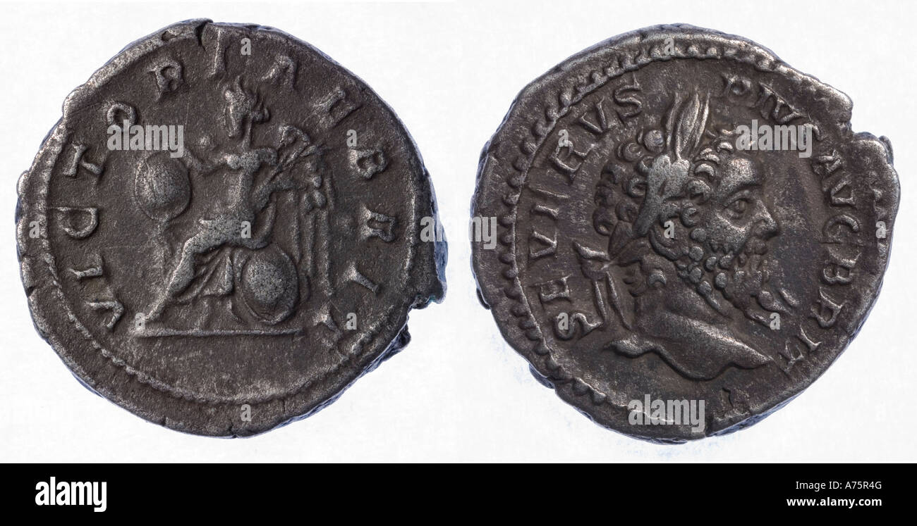Ancient Roman Coin Silver Denarius Stock Photo - Alamy