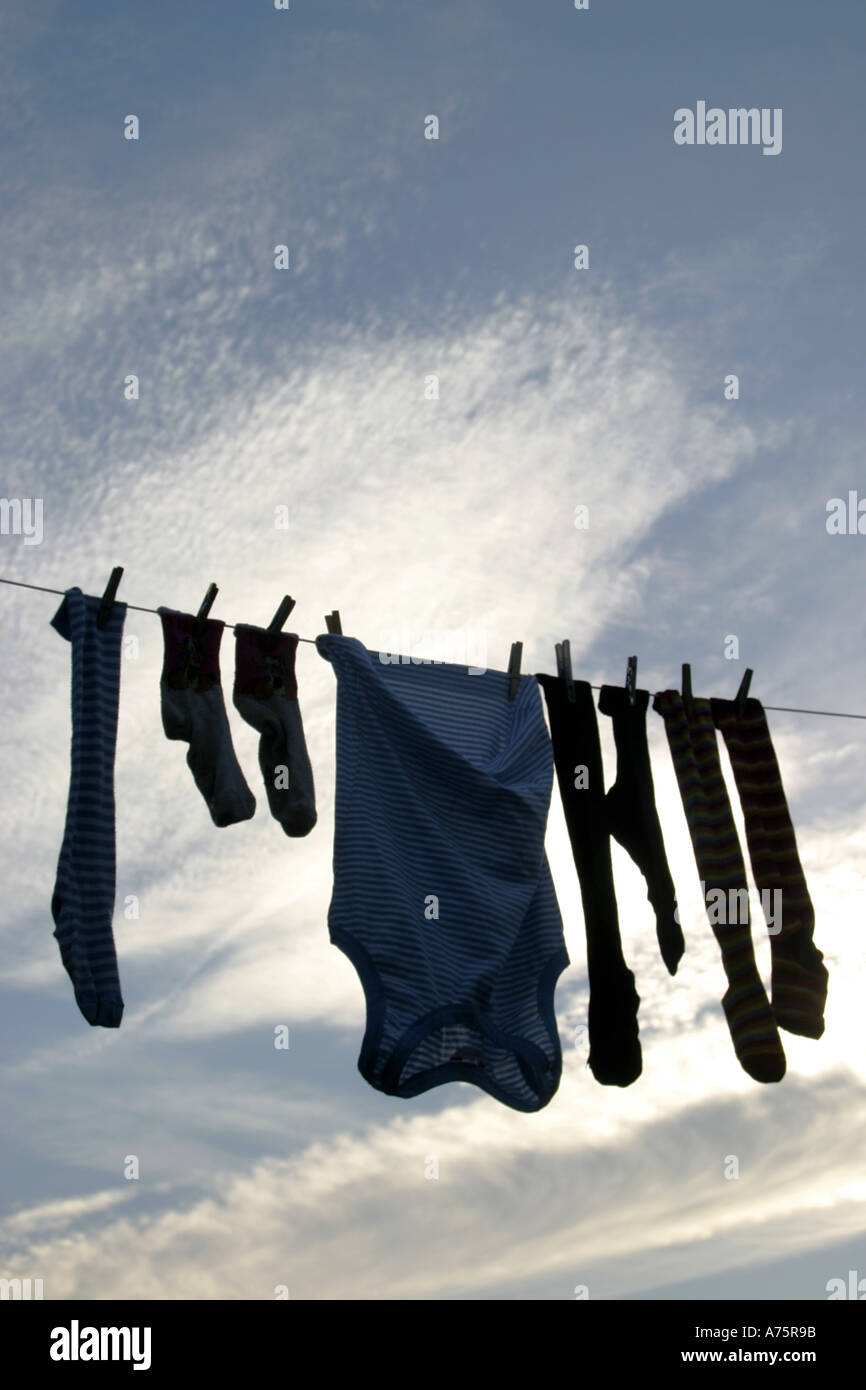 Washing line wind rain hi-res stock photography and images - Alamy