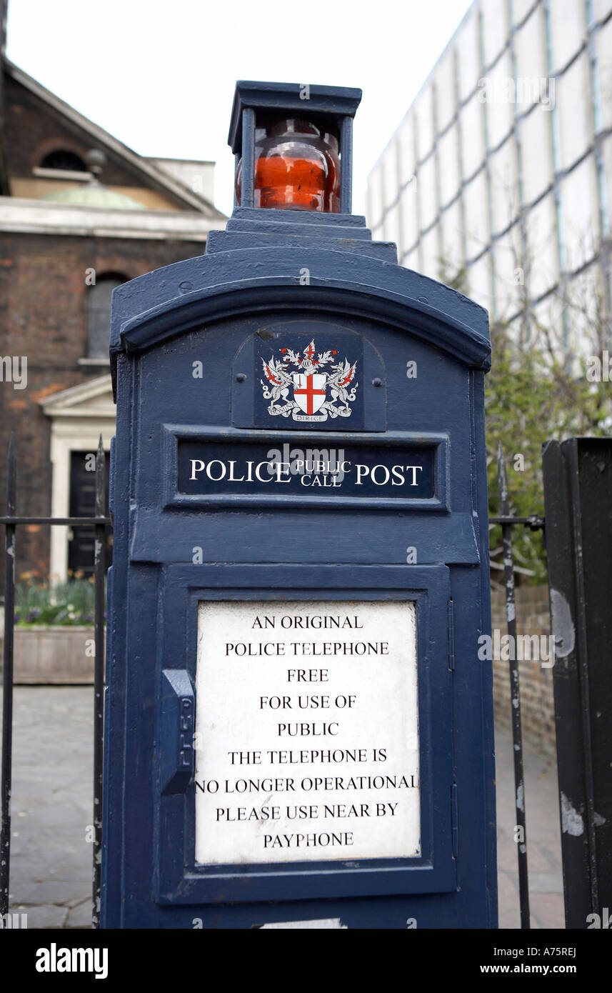 old disused police phone box along aldgate high street london england ...