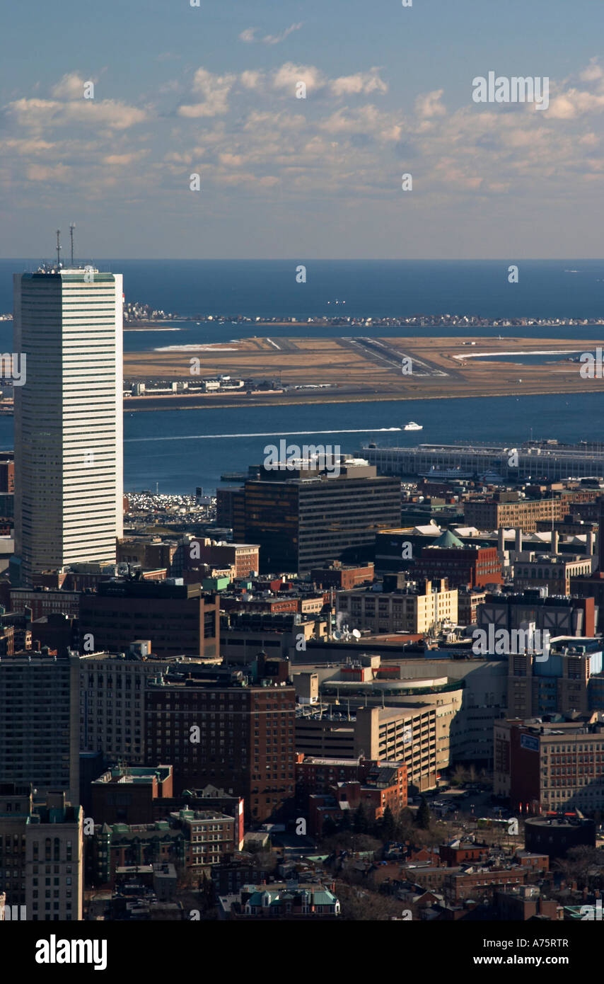 Boston aerial view Boston Logan Airport Stock Photo - Alamy