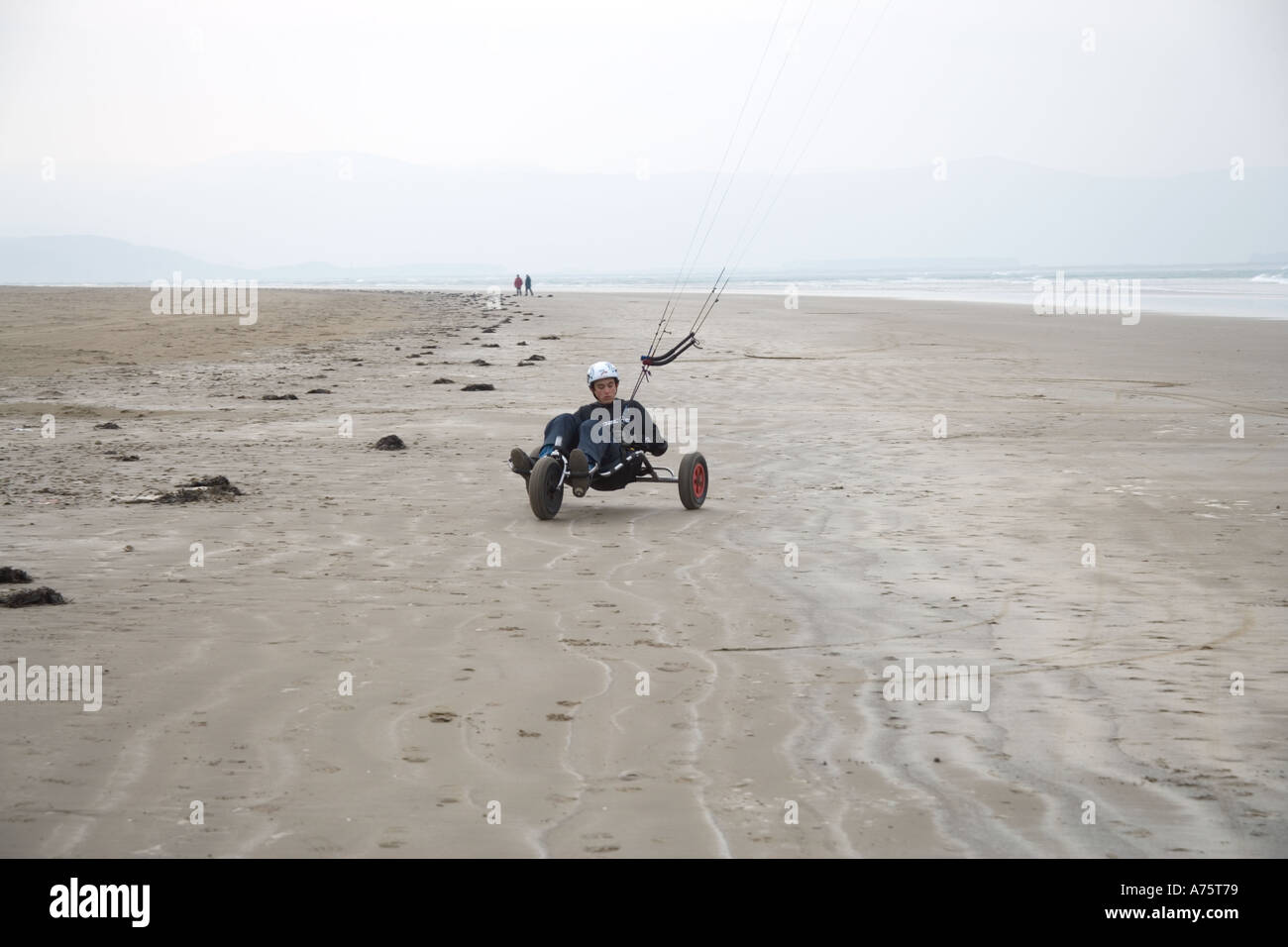 Kite Buggy at Black Rock sands North Wales United Kingdom Stock Photo ...