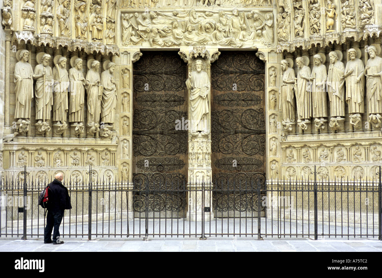 Doors of Notre dame cathedral paris france eu Stock Photo - Alamy
