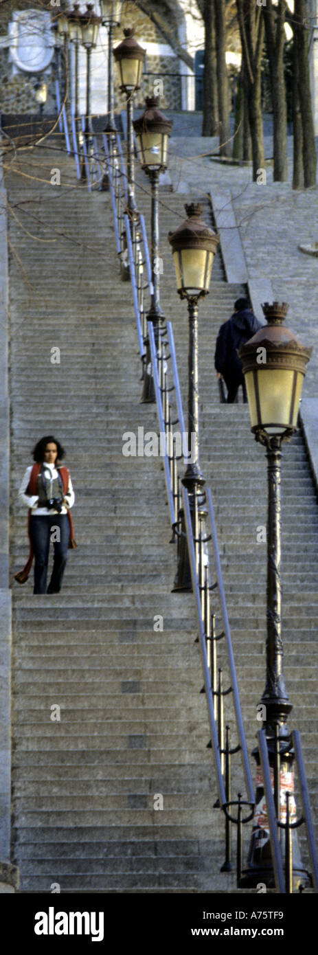 steps butte de montmartre paris france eu europe Stock Photo - Alamy