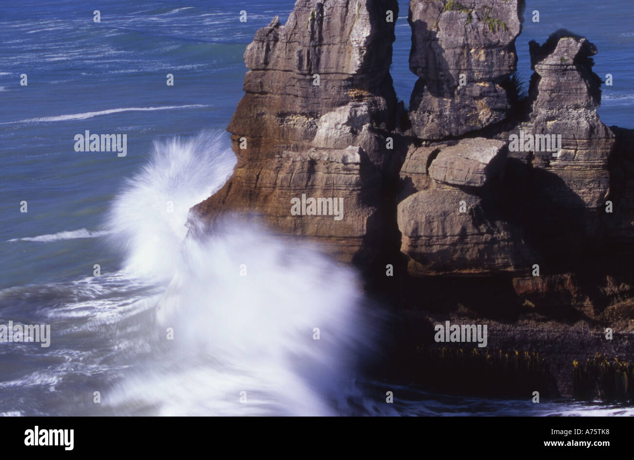 Sea Stack at Dolomite Point Punakaiki Paparoa National Park South ...