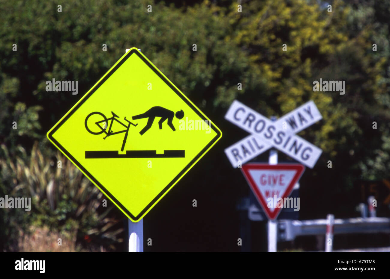 Roadsign safety accident fall humour hi-res stock photography and ...