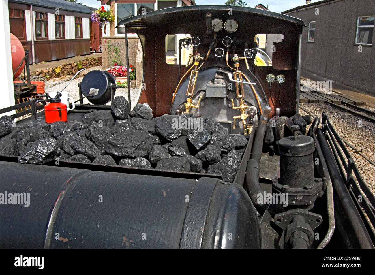 At the controls on "Northern Rock" -2-6-2 locomotive Stock Photo - Alamy