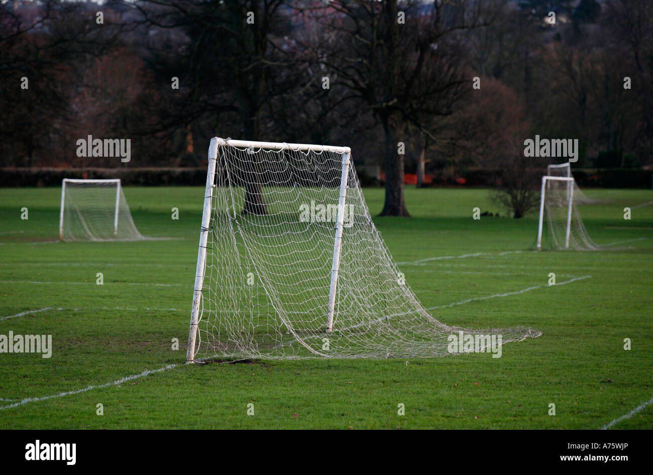 Goalposts with nets hi-res stock photography and images - Alamy