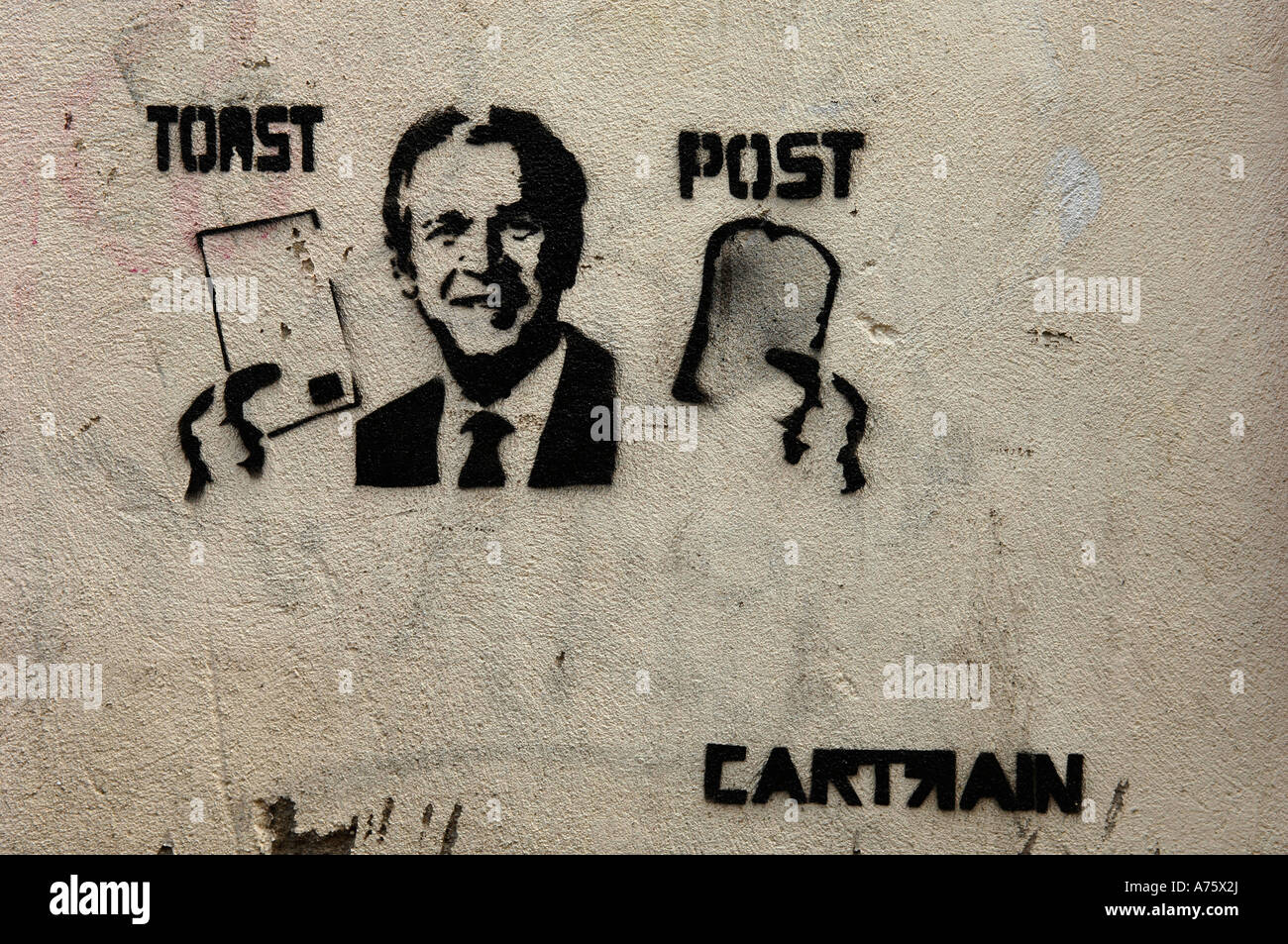 Cartrain George Bush Toast Post Graffiti Artist Banksy Style Stock ...