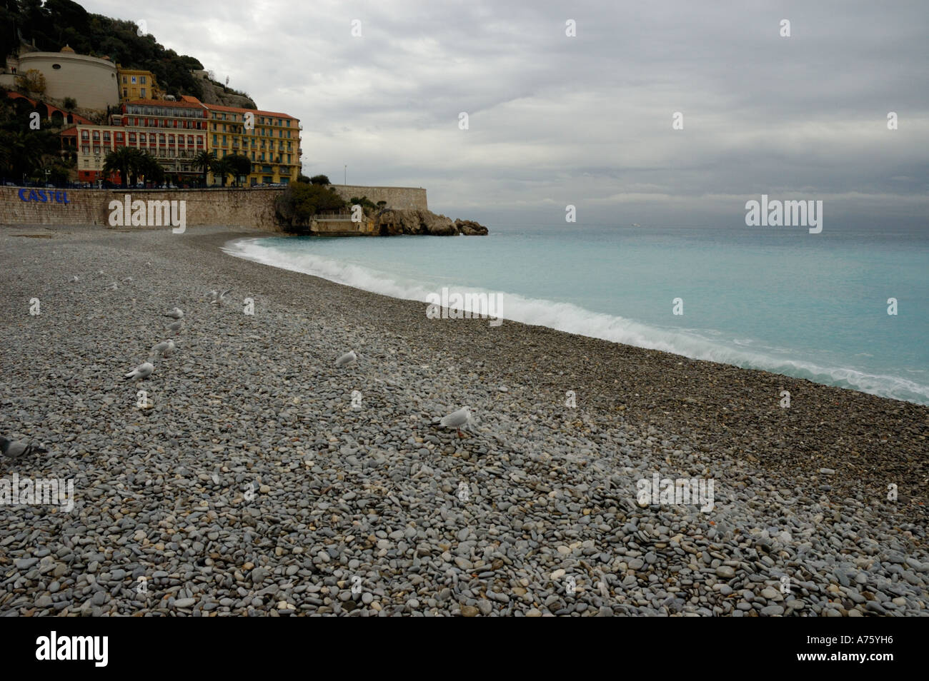 Pebble beach Nice France Stock Photo - Alamy