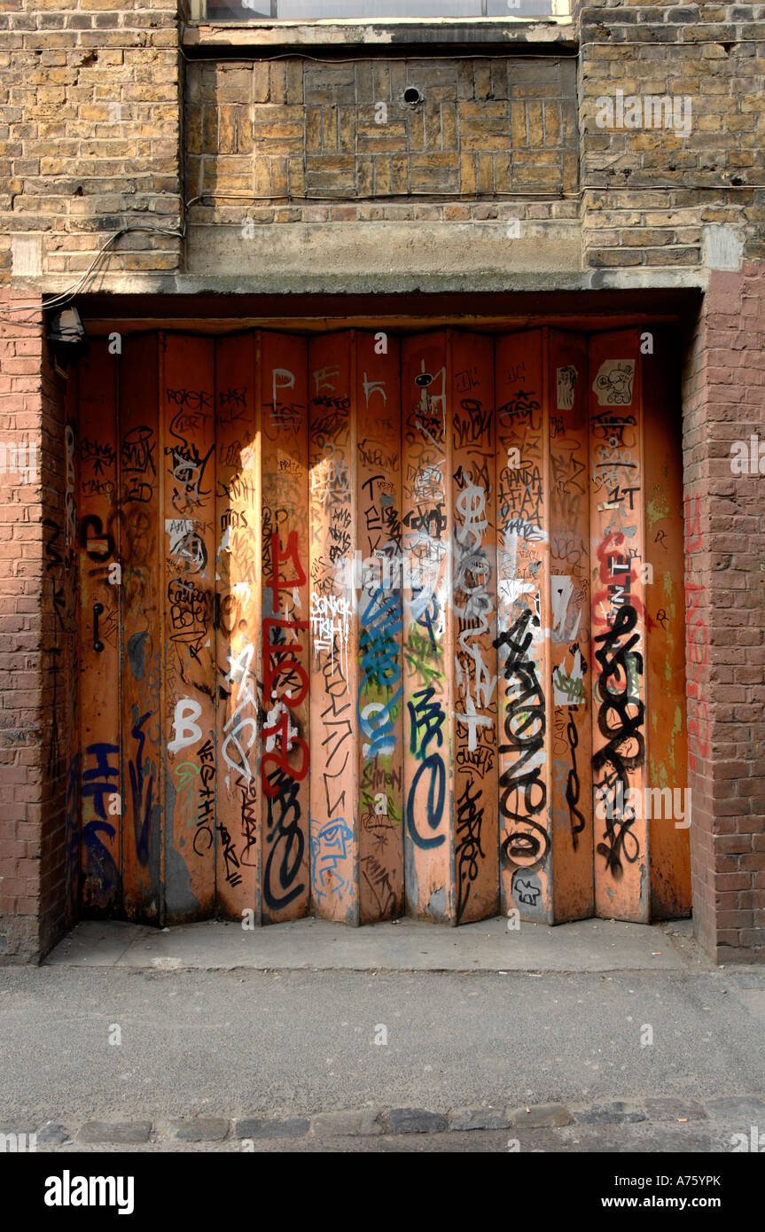 Graffiti Metal Doorway Stock Photo - Alamy