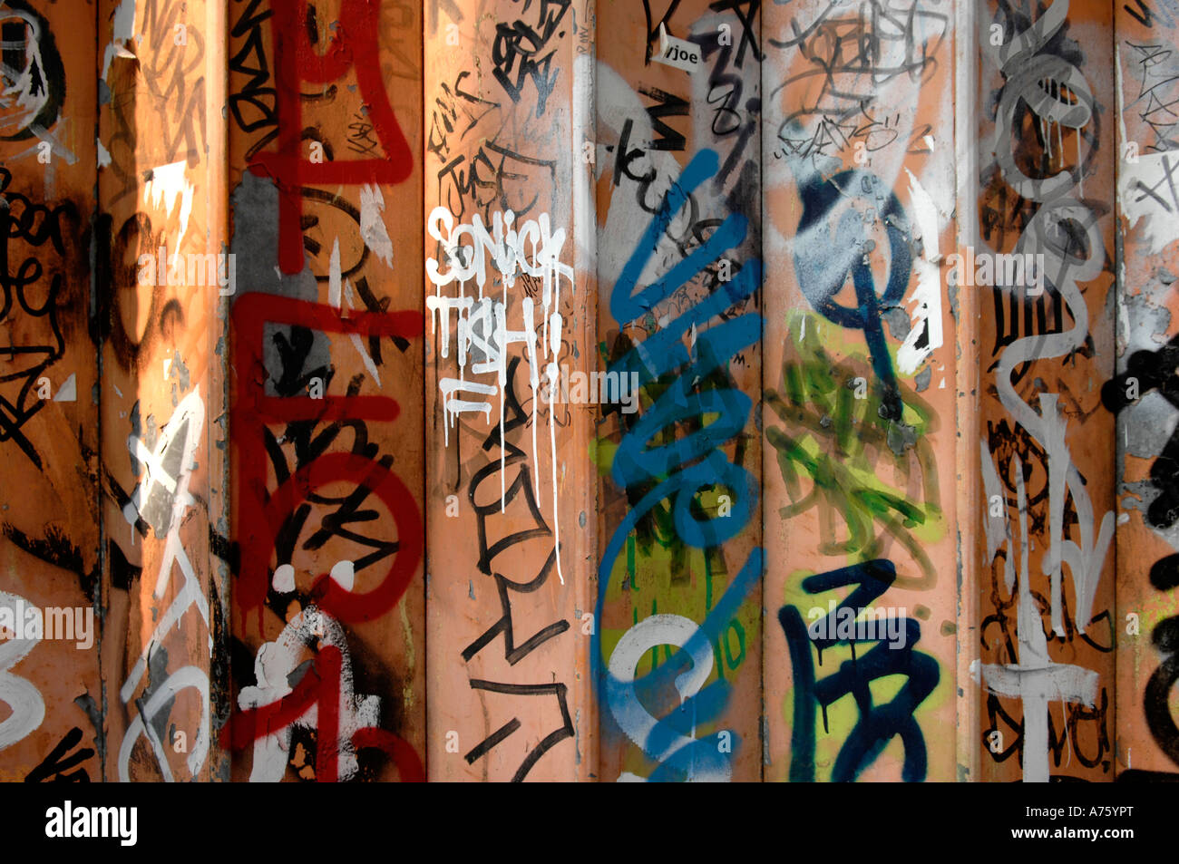 Graffiti Metal Door Stock Photo - Alamy