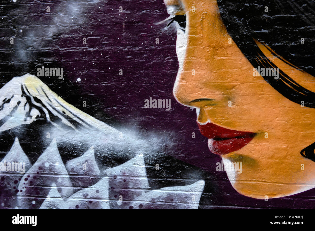 Womens Face Graffiti Style Stock Photo - Alamy