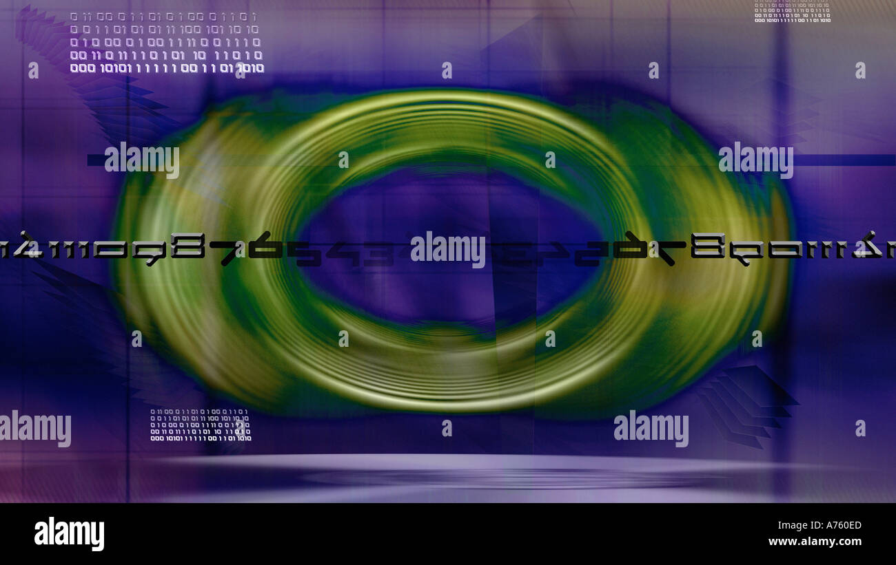 Numbers counting down with binary numbers on side Stock Photo - Alamy