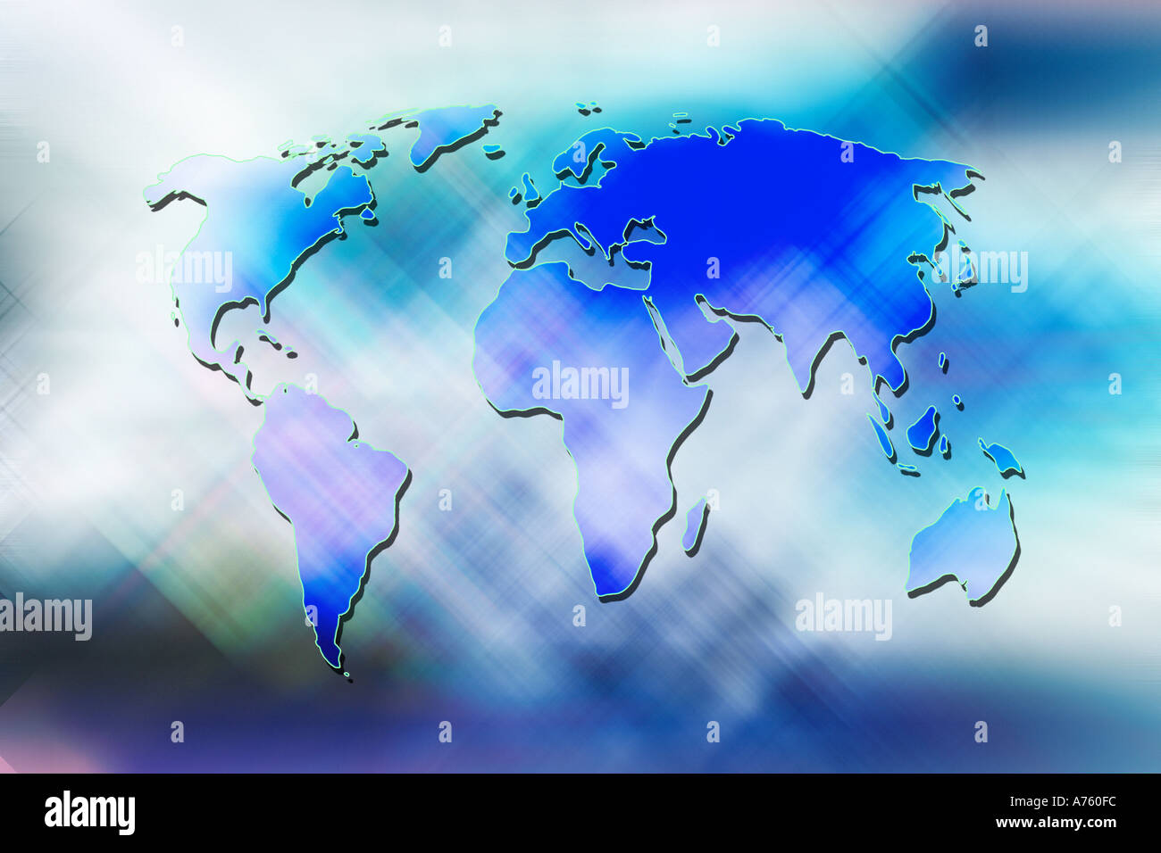 Light World Map Stock Photo - Alamy