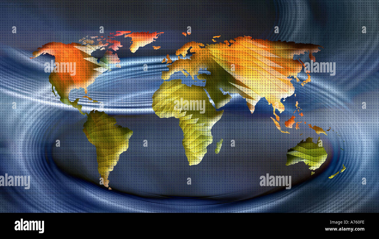 Floating World Map Stock Photo - Alamy