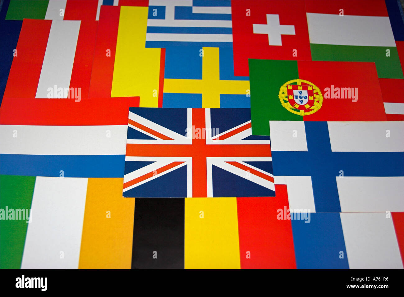 Colourful flags of european nations Stock Photo - Alamy