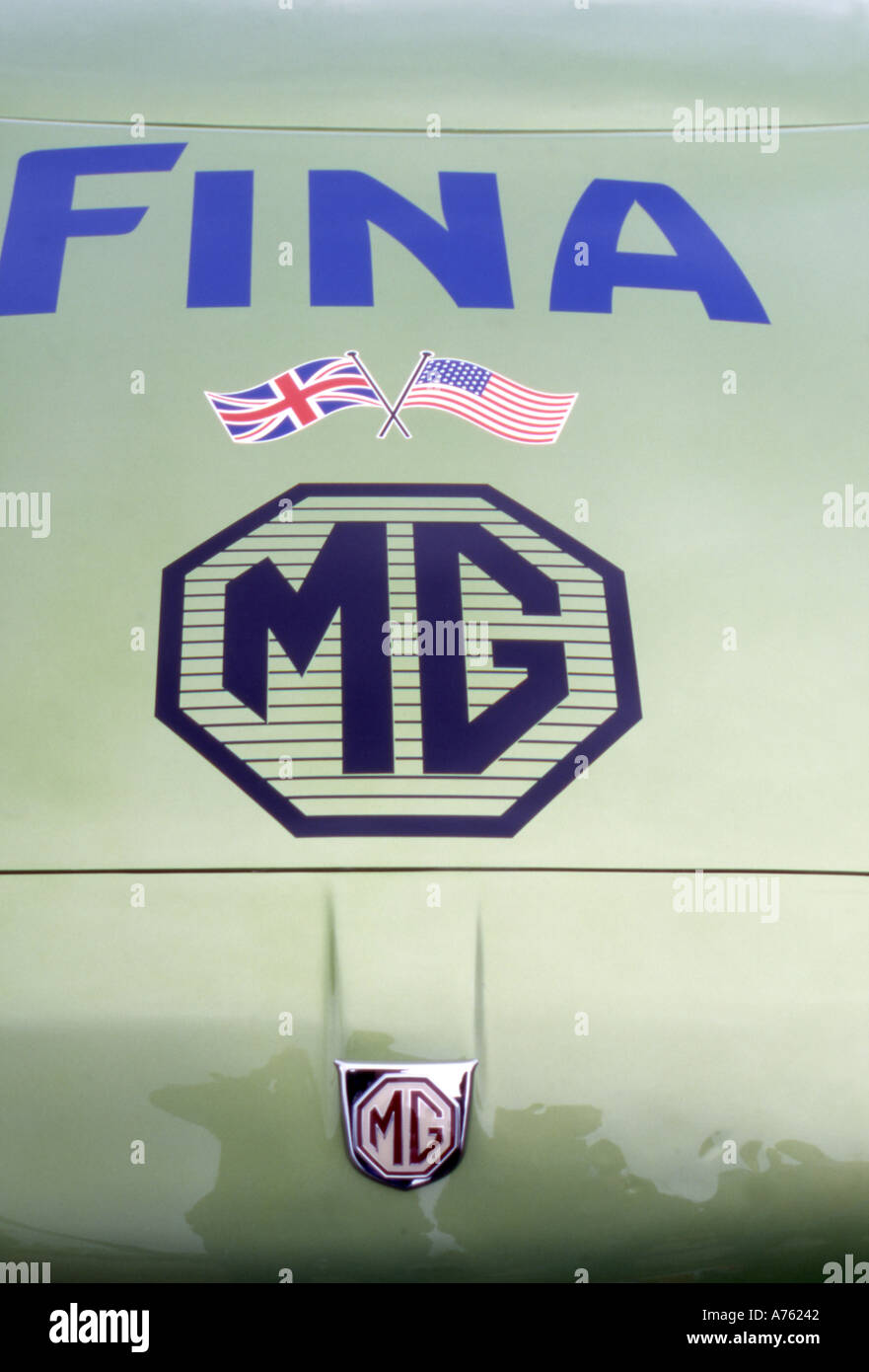 Bonnet MG racing car Stock Photo - Alamy