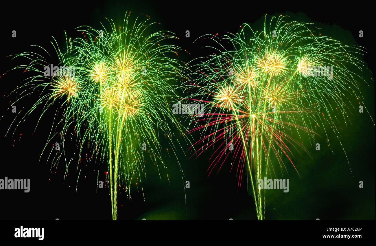 Fireworks night sky Stock Photo - Alamy