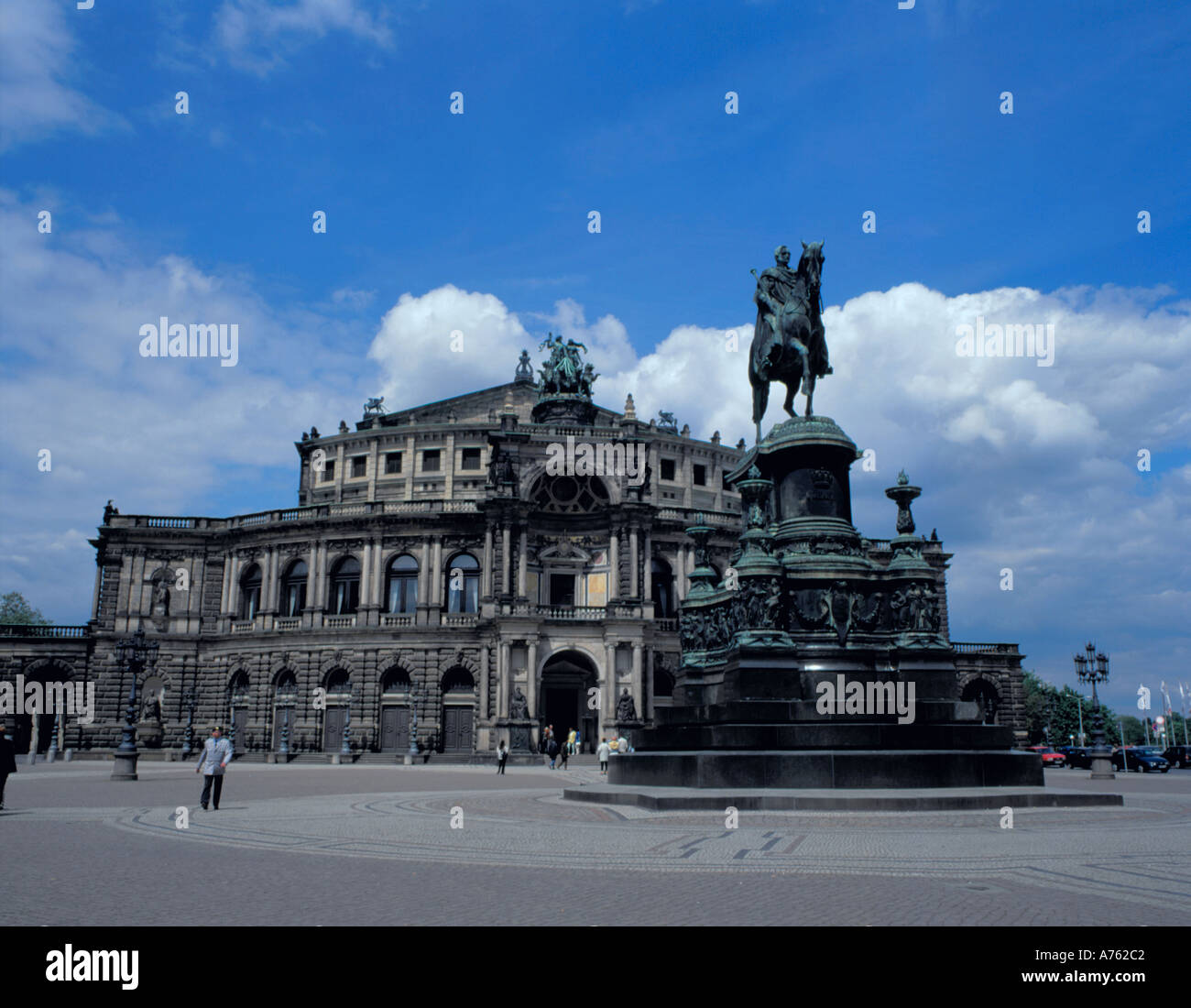 Statue of King John, Theaterplatz, with the Semper Opera House beyond ...