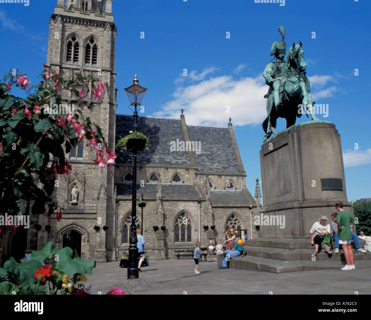 Statue of Charles William Vane Stewart in the Market Place with St ...