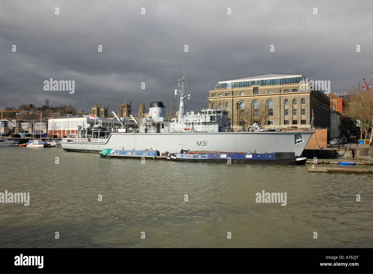HMS Catterstock at mooring in Bristol Stock Photo - Alamy