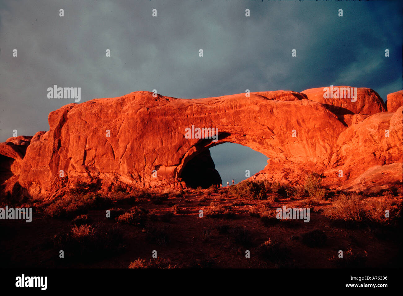 Natural Arch Windows Area Arches National Park Utah Stock Photo - Alamy