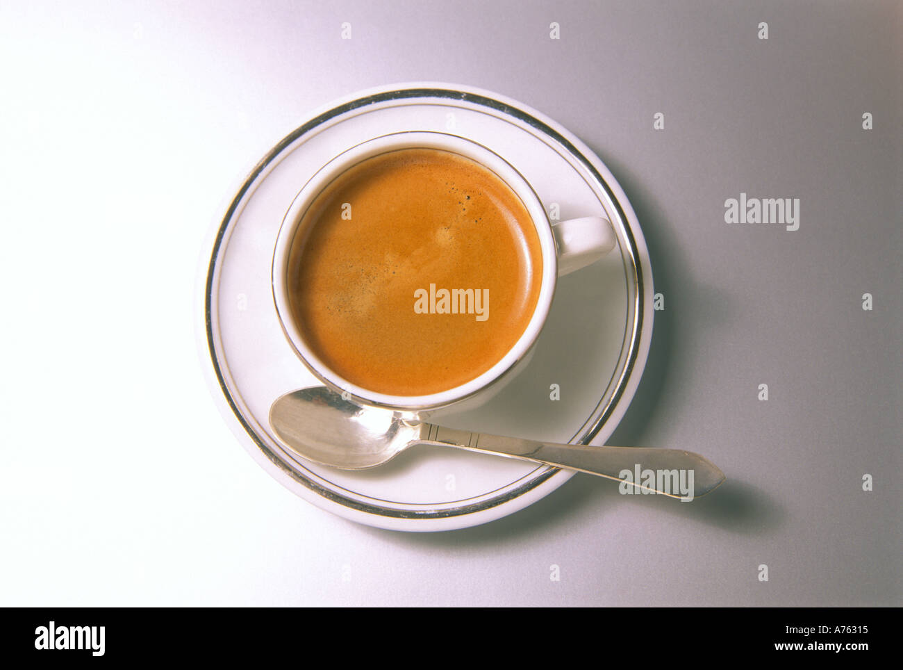 Espresso in white cup Stock Photo - Alamy