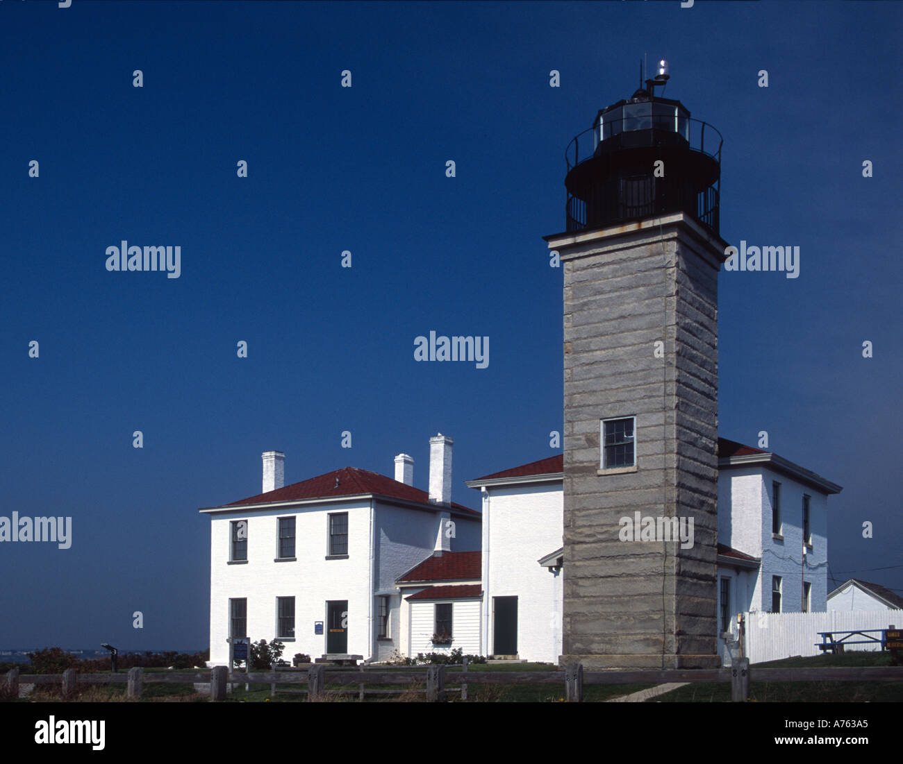 Beavertail Lighthouse Jamestown Rhode Island Stock Photo - Alamy