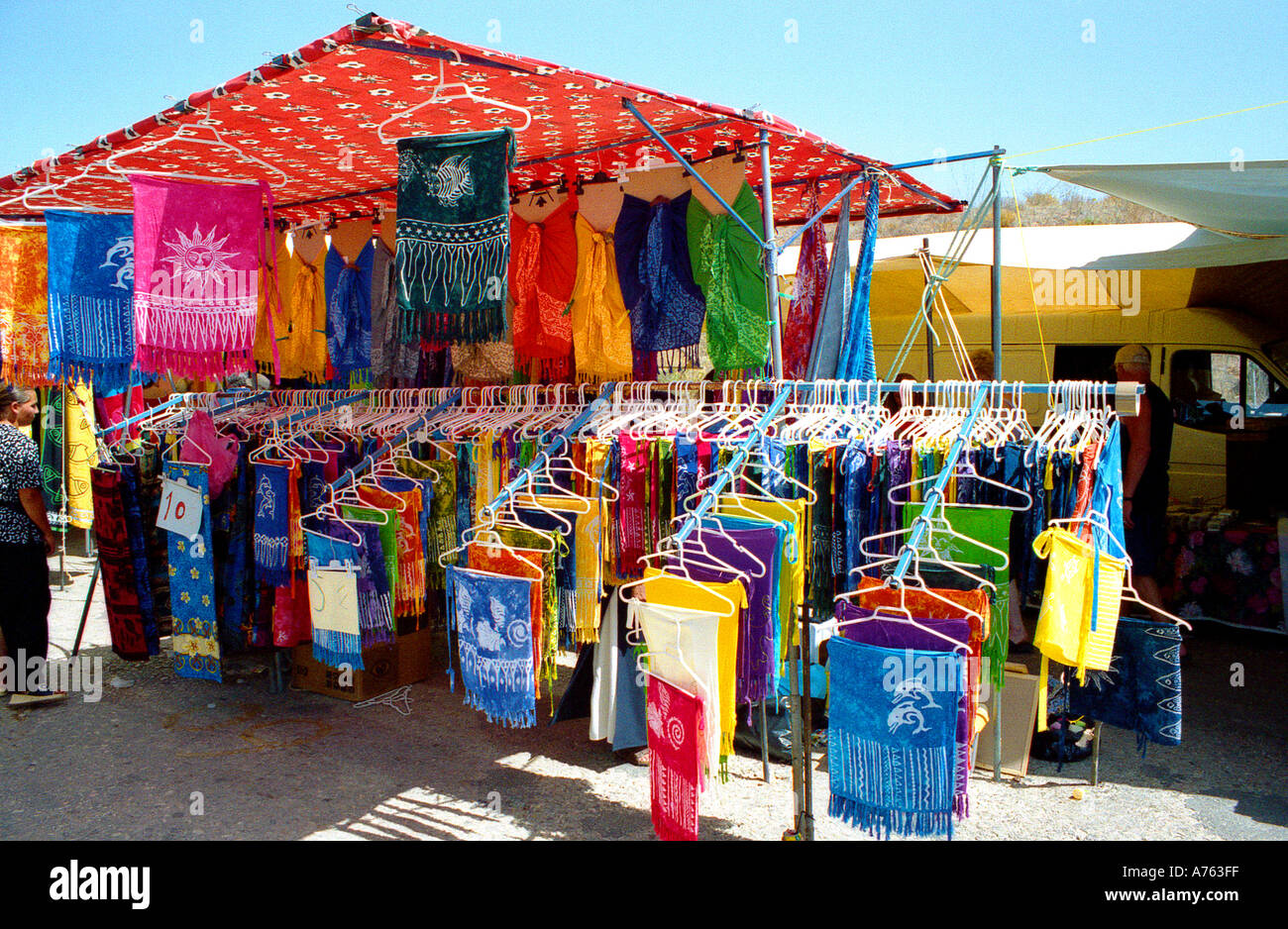 Colourful Wares at Alvor Gypsy Market Algarve Portugal Stock Photo - Alamy