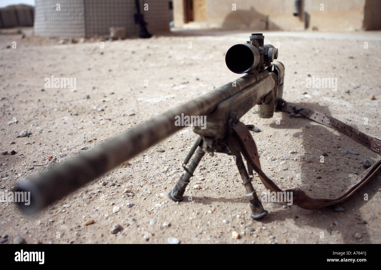 The Schmidt & Bender M-854155 DS Scout Sniper Day Scope is mounted on ...