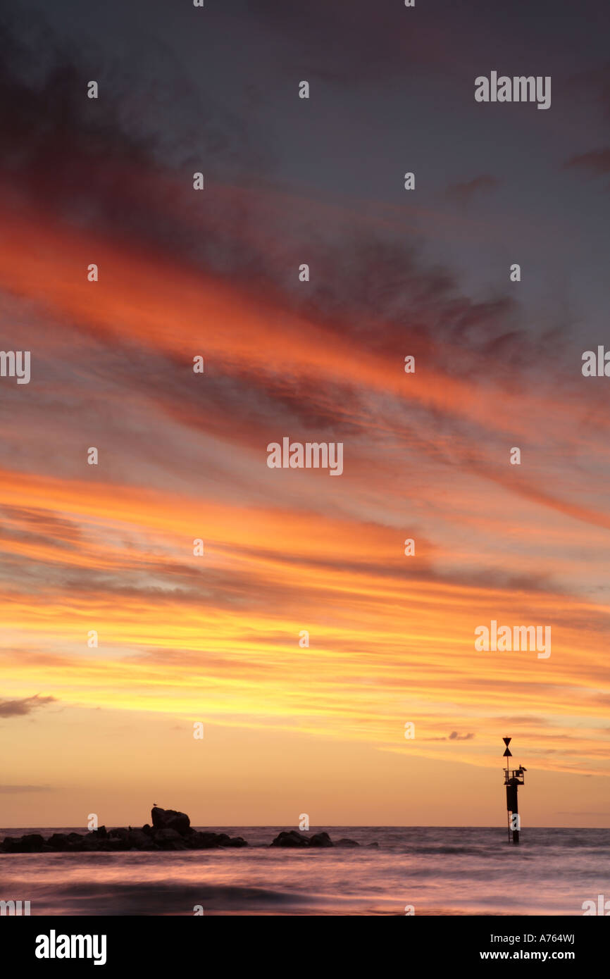 Summer sunset over Glenelg Beach, Adelaide, South Australia Stock Photo ...