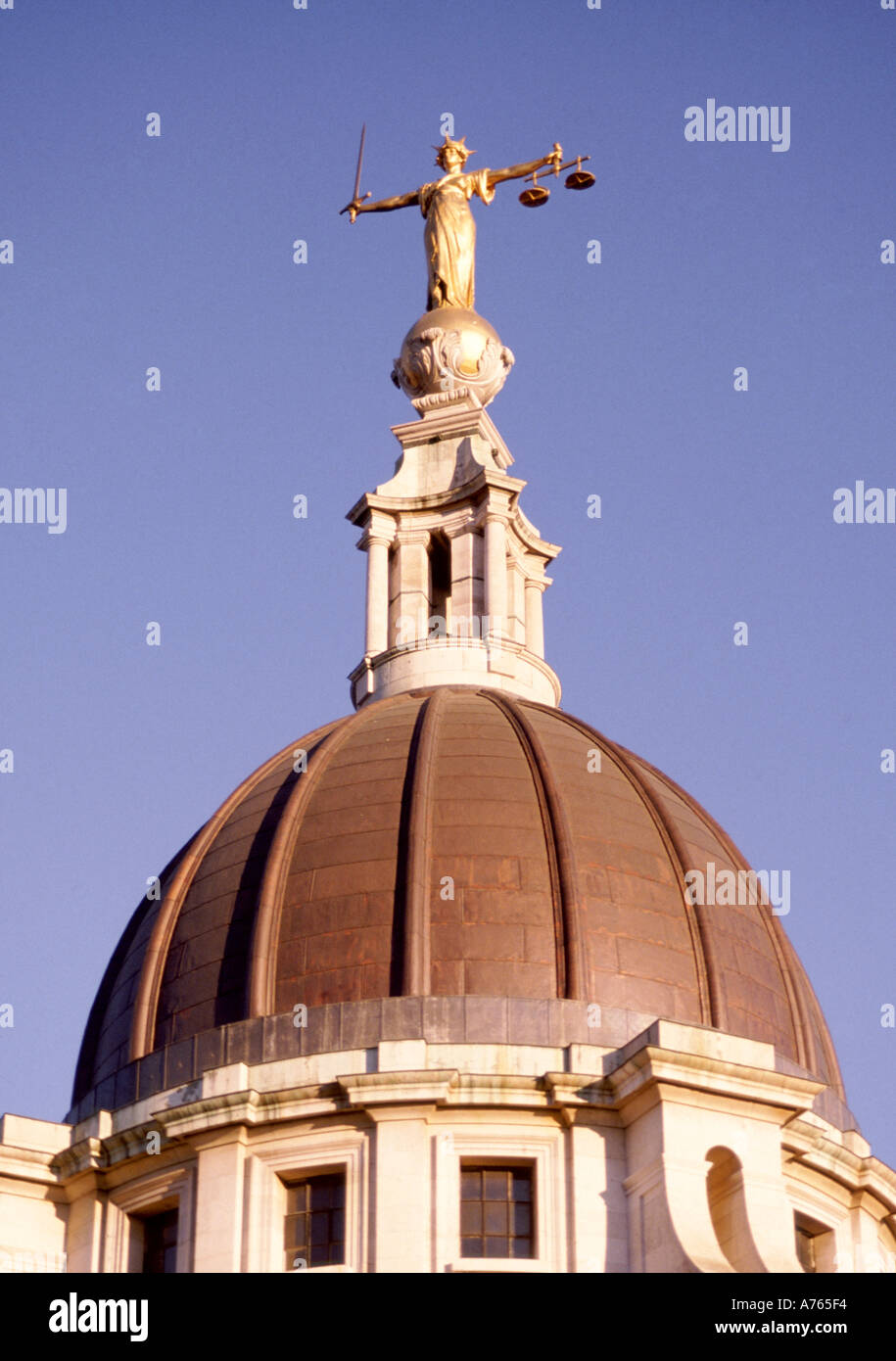 Bronze statue sculpture Lady Justice or Scales of Justice above new ...