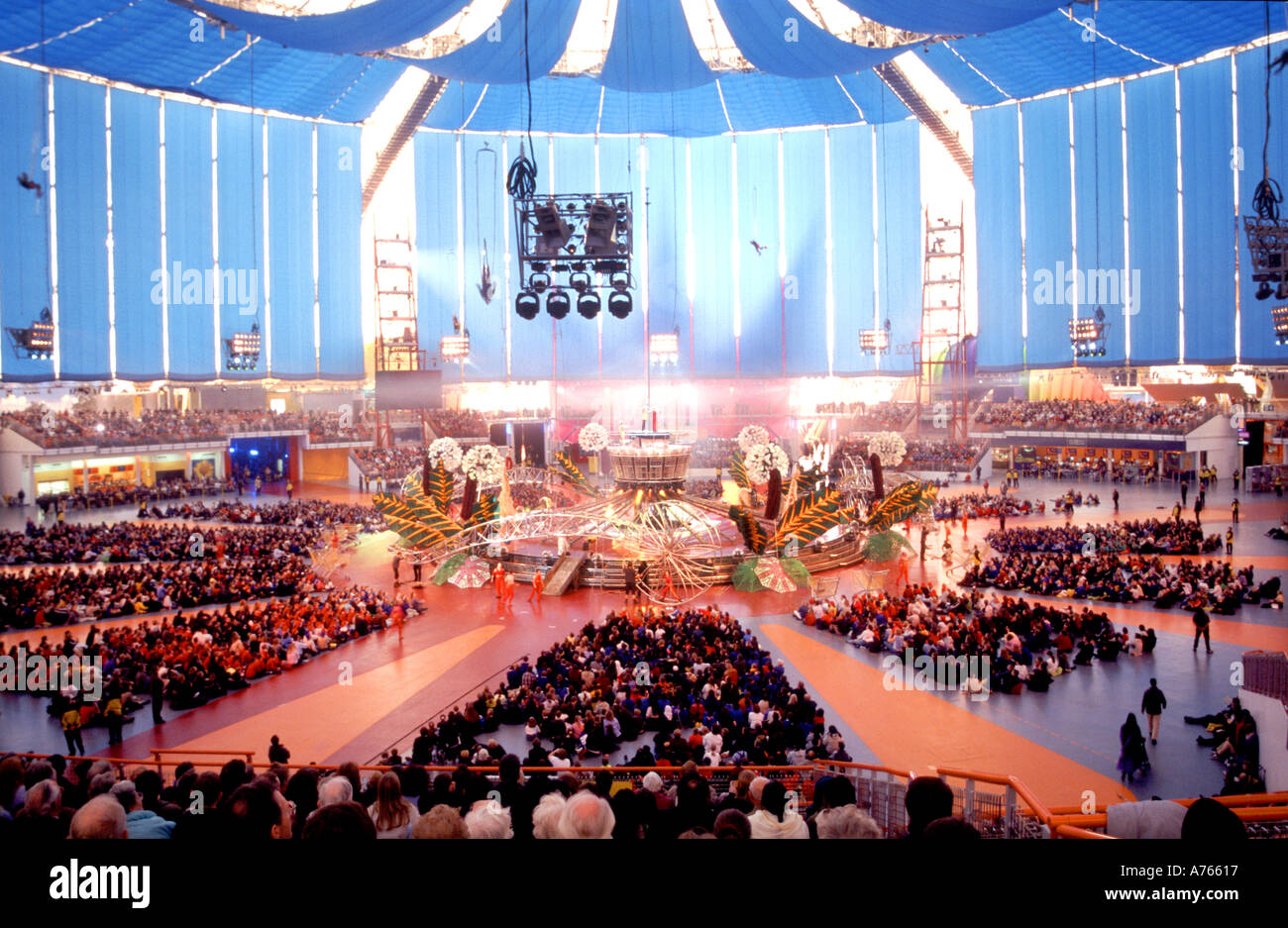 The main events arena inside the millennium dome year 2000 exhibition ...