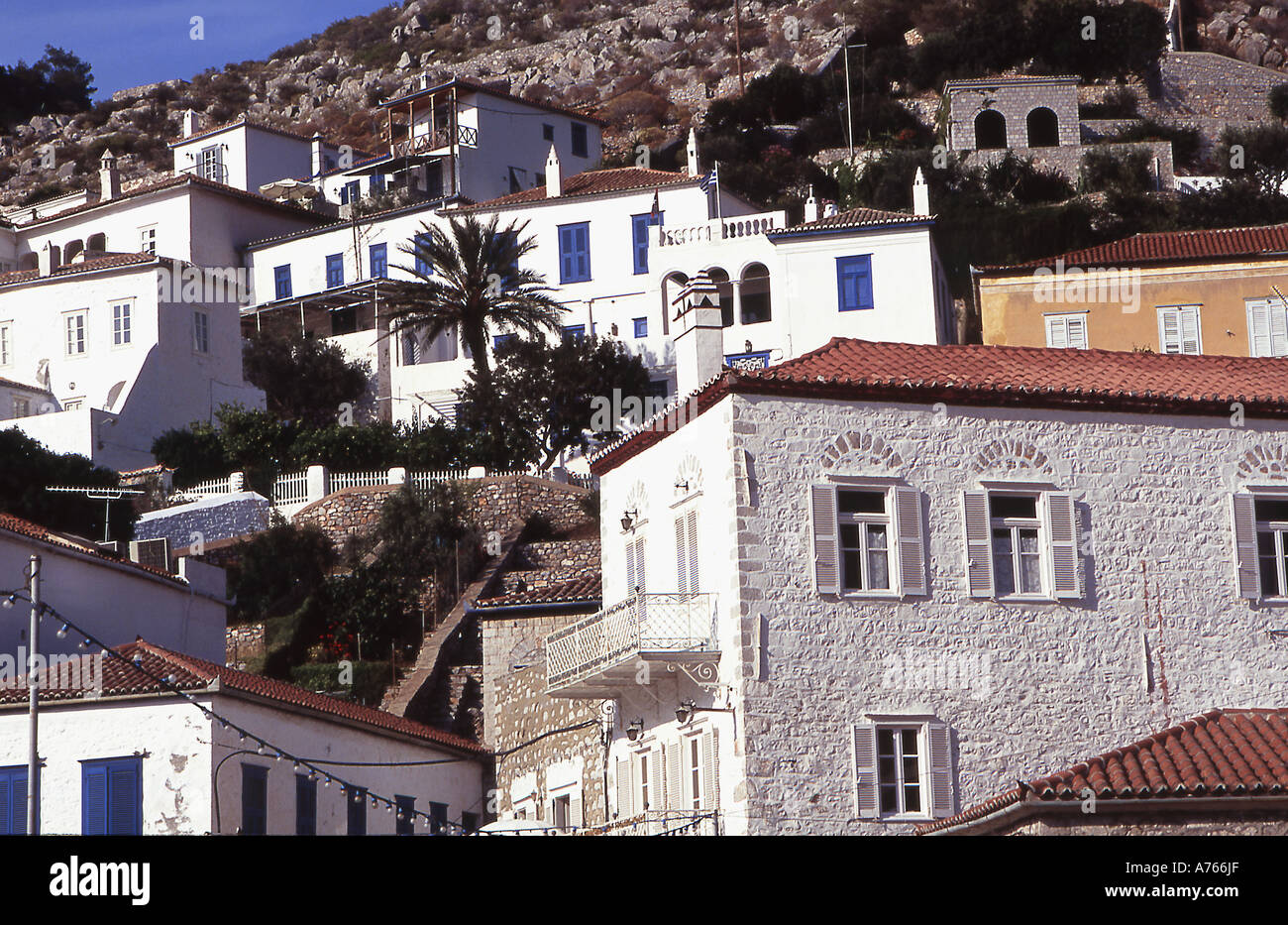Old, traditional buildings of Hydra Stock Photo - Alamy
