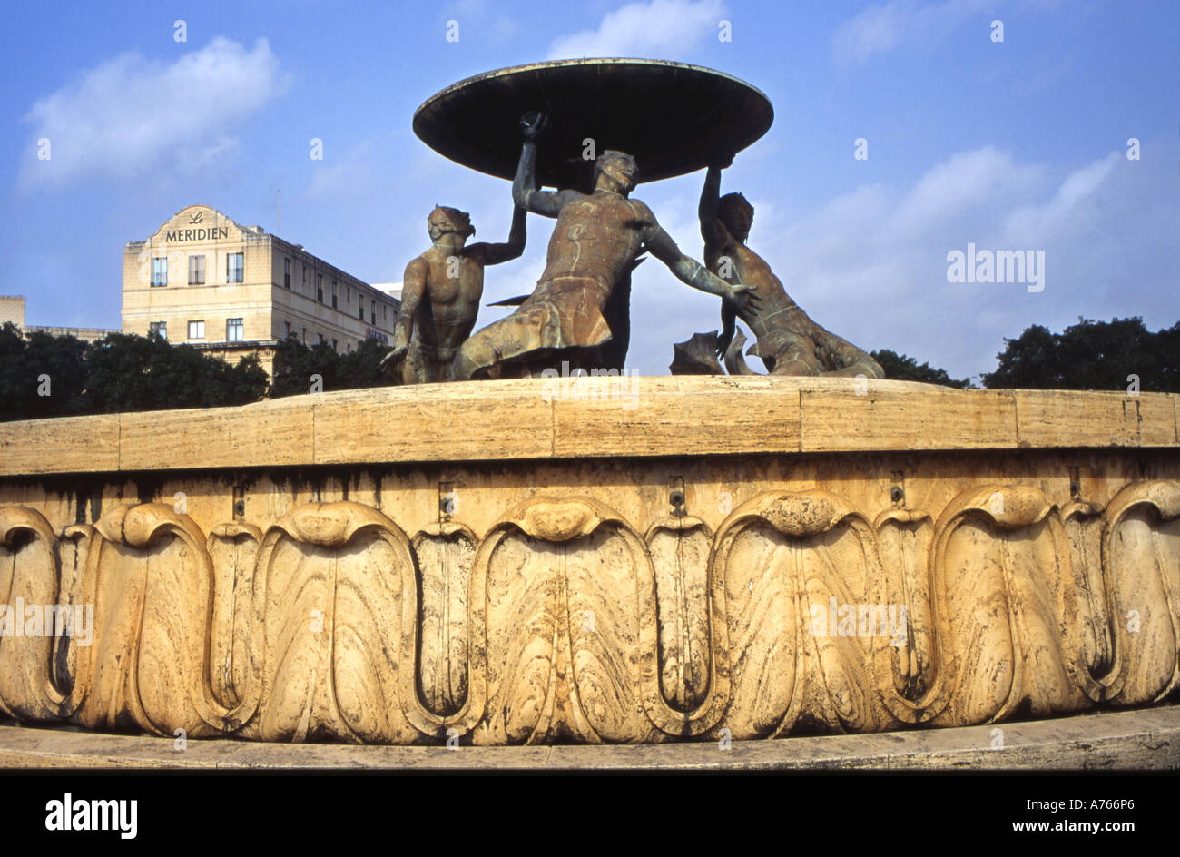 Statue at the bus station in Floriana Stock Photo - Alamy