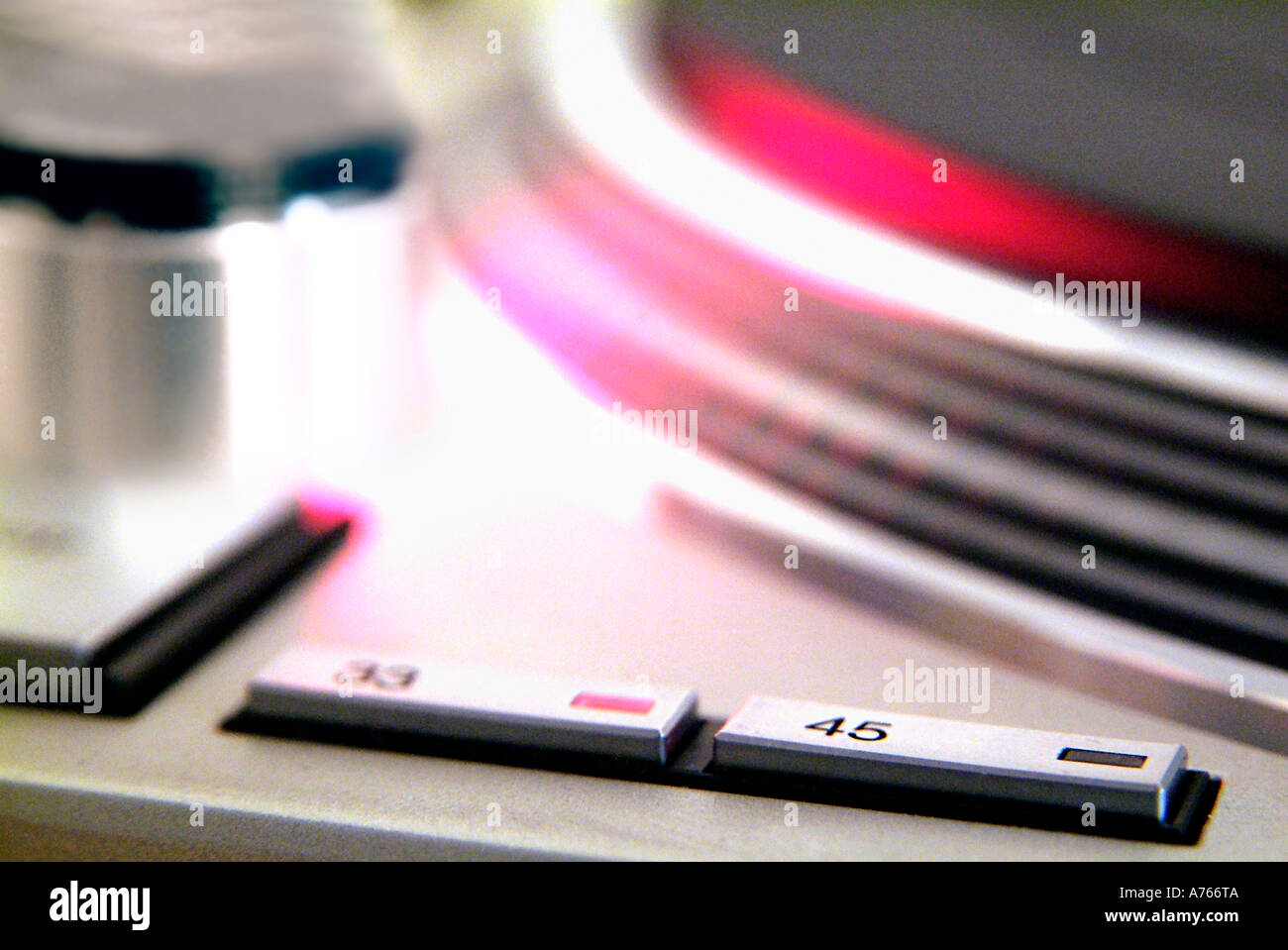 Record player speed select buttons Stock Photo - Alamy
